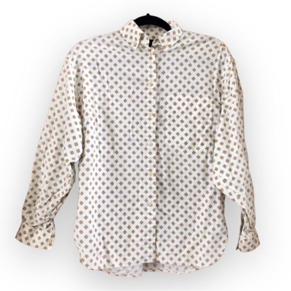 Liz Claiborne | Tops | Vintage Liz Sport 8s Button Up Shirt Diamond ...